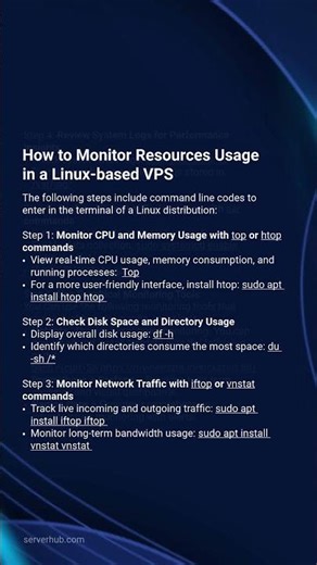 #ServerHub's insightful tips on How to Monitor Resources Usage in a Linux-based VPS