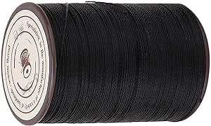 Leather Sewing Waxed Thread, Strong 160M/Roll Wear-Resistance Wax Coated Cords, for Leather Shoes Boots(Black)
