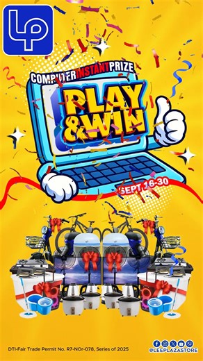 22 reactions | The wait is over — the Computer Instant Prize Promo is happening NOW at Lee Plaza Stores! Over ₱2 MILLION in prizes are up for grabs, including 6 brand-new E-Bikes! ✨ Shop today and you could be our next instant winner!  #LeePlazaShopping #YourEverydayOneStopShop #LPStores #ComputerInstantPrize2025 | Lee Plaza Shopping | Facebook
