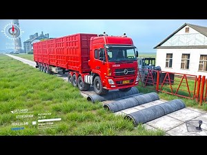 Spintires Mudrunner - Mod Truck Vs Extreme Broken Road With Speed Bumps | Driver Skills Gameplay #24