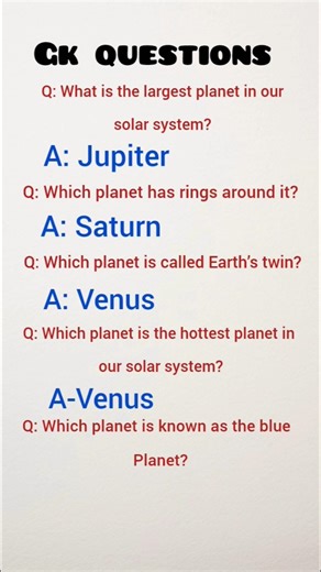 Space GK Questions & Answers🪩🌌#education #gkquestions #gk#generalknowledge #motivation