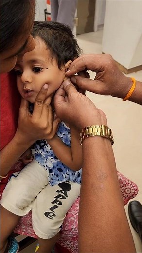 First Cry During Ear Piercing 😢