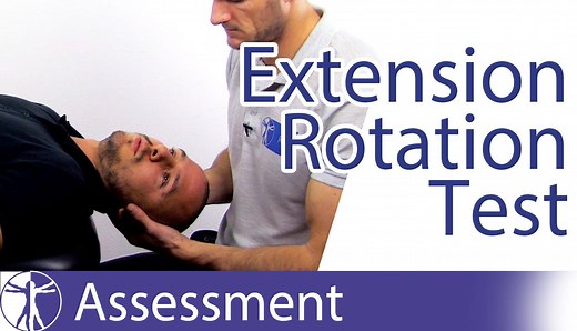 EXTENSION-ROTATION TEST FOR CERVICAL ARTERY DISEASE The vertebral artery supplies blood flow to the hindbrain and courses through the transverse foramina of the cervical levels from C6 to C1 and is tethered at foramina C2, C1 and the atlanto-occipital membrane. Abnomal stress (amongst others through cervical rotation) on this artery may lead to a reduction of blood flow to the hindbrain, which we call vertebrobasilar insufficiency or VBI– a condition that can develop into cerebral or brain stem