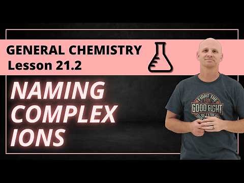 Naming Complex Ions & Coordination Compounds | 21.2 General Chemistry