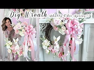 🌸NEW!!! DIY ~Stunning!!~ SPRING/EASTER LARGE WREATH + BOW~Shabby Chic 🌸Olivia's Romantic Home DIY