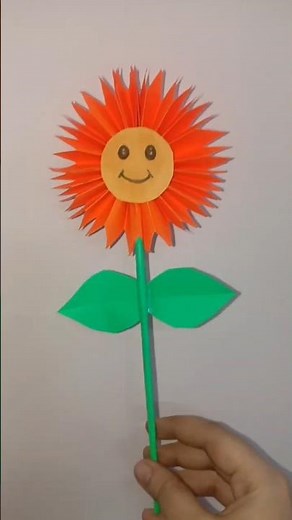 Paper flower craft for kids | Create beautiful paper sunflower