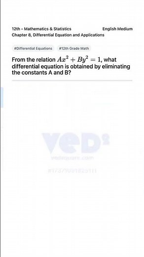 Differential Equation from Ax2 By2 1 12th Math