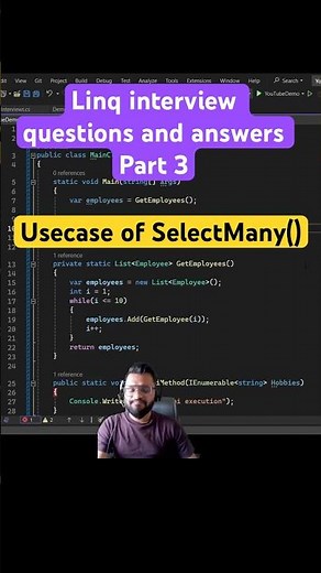 Linq interview questions and answers | fetch list of list using SelectMany #shorts #coding #linq