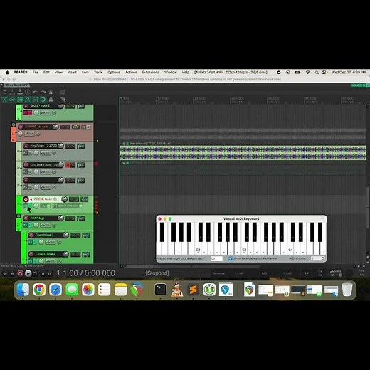 Use Reaper's Media Explorer to play samples, 808's etc.