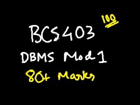 DBMS MODULE 1 BCS403 DATABASE MANAGEMENT SYSTEM | 22 Scheme VTU 4th SEM CSE