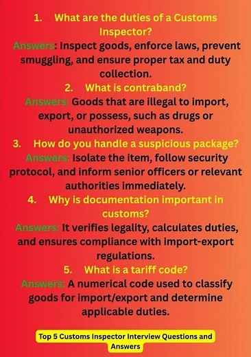 Top 5 Customs Inspector Interview Questions and Answers for 2025