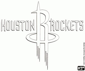 Houston Rockets logo coloring page printable game