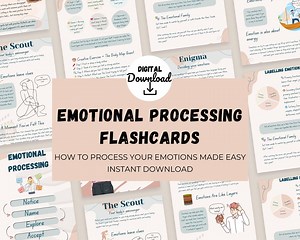 Emotional Processing Flashcards, Alexythemia toolkit, Autism, ADHD Support, Flashcard, Card deck and resources, therapy and counselling