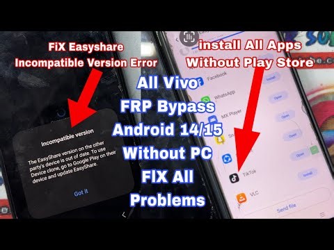 All Vivo FRP Bypass Without PC Easy Share Incompatible Error FIXI Install All Apps No Need PlayStore