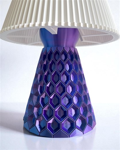 Hexa Table Lamp: 3D Printed Modern Desk Lamp, Blue Purple Black - Etsy