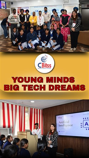 🏛| 𝐂𝐁𝐢𝐭𝐬𝐬® on Instagram: "IT Course in Chandigarh 🚀 - Empowering school students with practical IT knowledge through an engaging and hands-on workshop. The session was designed to spark curiosity, build confidence, and introduce students to the world of technology in a simple and fun way. ✔ Interactive IT workshop for school students ✔ Basics of computers, coding & emerging technologies ✔ Live demos and real-time practical activities ✔ Strong student participation & enthusiasm throughout