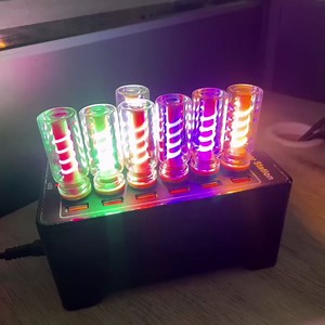 3D Dimmable Touch Control USB Car Interior Lights - Retro Creative LED Ambient Lighting, Universal USB Lights for Cars, bedrooms, Camping, Parties, mini Decorative Lights (Clear-Red)