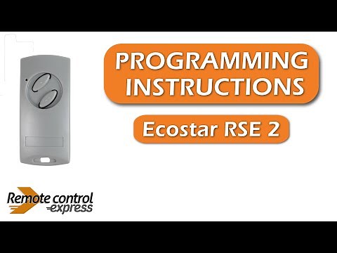 Programming my remote Ecostar RSE 2