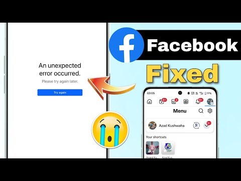 An error occurred when loading this page | An unexpected error occurred problem Facebook