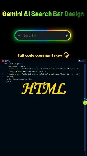 How to create Gemini AI Search Bar with HTML & CSS #html #css #animation #webdesign #webdevelopment #codingshorts #frontend #uidesign #Gemini #codingreels #shortsreels #shortsvideos #facebookreels #facebookreelsviral | Coding Cloud