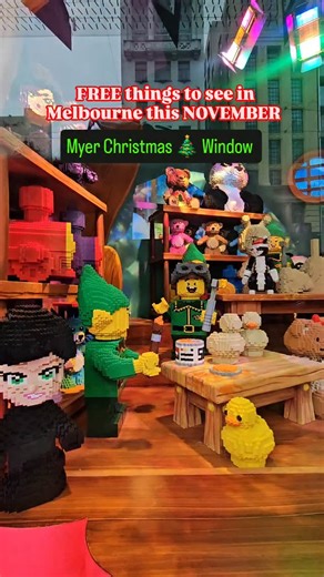 143 reactions · 59 shares | FREE things to see in Melbourne this November. Myer Christmas Windows are back ! . The theme for the 2025 Myer Christmas Windows is LEGO. ​The display celebrates the 70th anniversary of the tradition. ​It features almost 500,000 Lego.  Myer Bourke Street Date: 8 Nov 2025 - 11 Jan 2026 #myerchristmaswindows #visitmelbourne #freethingstodoinmelbourne MYER | Debasree Das | Facebook
