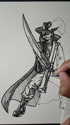 How not to draw Mihawk! 🥰 #anime #drawing #animedrawing #onepiece