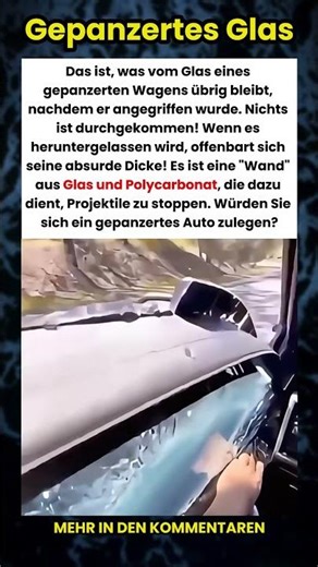 So sieht das Glas eines gepanzerten Autos nach einem Angriff aus! 🤯🛡️🚗