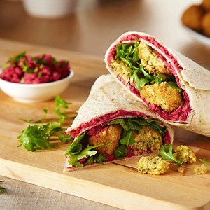 43 reactions · 3 comments | This super tasty falafel wrap with beetroot hummus and fresh rocket leaves can be ready in no time. Perfect for a quick evening meal, they're also great for your lunchbox the next day! | Cauldron Foods | Facebook