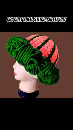 crochet shell Stitch Ruffle hat tutorial now available#crochet#rufflehat#shellstitch#ascarcrochets