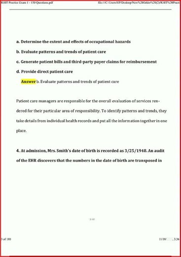 Rhit Practice Exam 1 150 Questions Actual Questions And Veri video