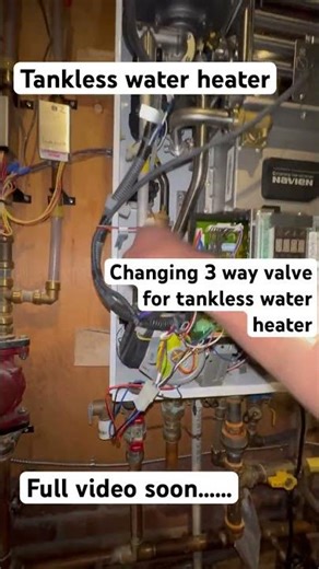 Tankless water heater changing 3 way valve #hvaclife #furnacepart #inducermotor #furnacerepair