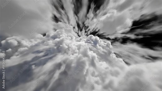 Cloud formation rises and expands in the sky as it swirls and changes shape in a continuous motion during daylight hours