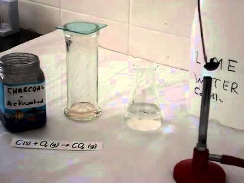 Carbon burns in oxygen