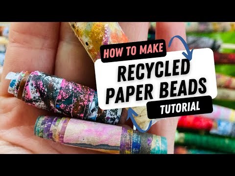 Recycled Paper Beads | Relaxing DIY Craft with Old Artworks & Magazines tutorial (no talking)