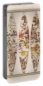 Globo celeste 02 - Illustrated map of the Constellations - Map of the Sky - Celestial Map Portable Battery Charger by Studio Grafiikka