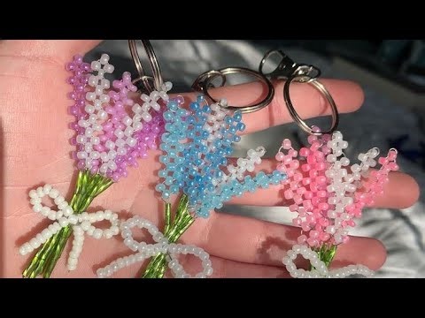 Beautiful Beaded Flower Keychain Making | Easy DIY Tutorial✨