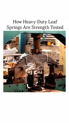 Science on Instagram: "Leaf springs play a crucial role in supporting heavy vehicles like trucks and buses. To ensure safety and durability, factories put them through extreme stress and endurance tests. From compression to fatigue cycles, every spring must prove its strength before it hits the road. 🚛🔧 . . . #LeafSpring #EngineeringFacts #ScienceExploring #MechanicalEngineering #VehicleTech #TruckParts #EngineeringMarvels #MaterialTesting #IndustrialEngineering #StrengthTest #HeavyDuty #viral