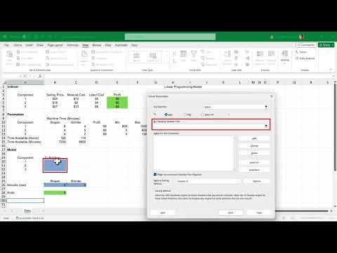 Using SOLVER in Excel for Component Manufacturing
