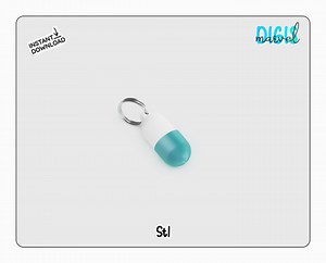 Capsule Keychain STL | Pill Shaped Container 3d Printing File | Commercial Use - Etsy