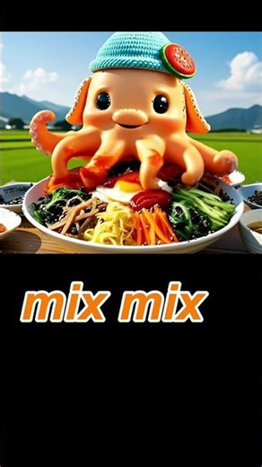 Dumbo eats bibimbap! #animal #mukbang #cute #fun #octo #k-food #eating #noodles #food
