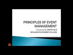 Principles of Event management (Introduction)