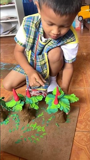 Kindergarteners practice modeling clay in a competition. Clay modeling techniques. #Clay modeling...