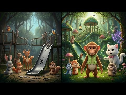 They Were Heartbroken… Until Monkey & Cat Built a Magical Playground 🐾✨