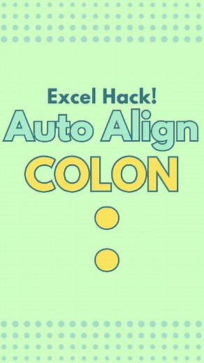 Tired of aligning colons in Excel? Save time with this helpful trick! Learn how to automatically format your data effortlessly. 📊 #ExcelTips #ProductivityHacks #DataFormatting #excel #microsoft #microsoftexcel #office #Timesavingtricks