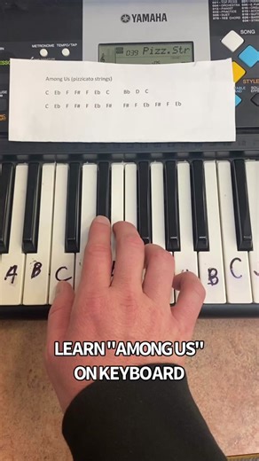 Among Us theme keyboard piano lesson #videogames #music #lesson #howto #amongus