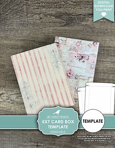 5x7 Inch Card Box Template, Junk Journal, Occasion, With Lid, Christmas, Cards, Birthday, My Porch Prints, Digital Download, Printable - Etsy