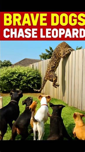 “Brave Dogs Chase Leopard Out of Compound | Incredible Animal Defense in Action!”