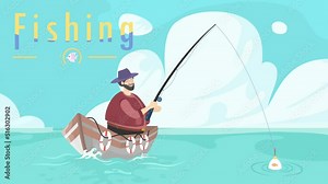 fishing, fisher, boat, ocean, sea, animation, motion picture, fish,