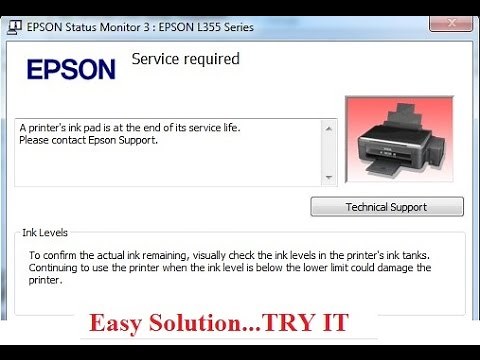 Epson Ink pad is at the end of its service life error problem solution(L110, L210, L300, L350, L355)
