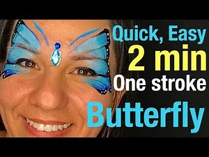 Quick butterfly face paint easy step by step tutorial using one stroke technique